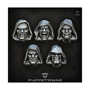 Puppetswar Green Stuff World for Models & Miniatures Hooded Heads S208