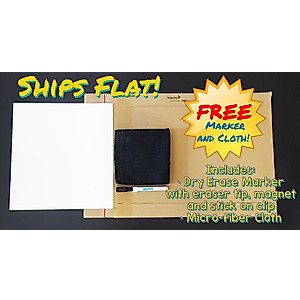 Everase Re-Stic Dry Erase Self-Adhesive Peel & Stick Surface, (12 x 18 in.) FREE Marker & Cloth | Premium Quality Removable Whiteboard Surface | Walls, Doors, Desks, Refrigerators