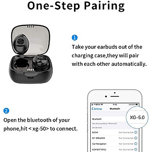 Wireless Earbuds, Mini Bluetooth 5.0 Earphones with Charging Case,IPX5 Waterproof, in-Ear Built-in Mic Headset Deep Bass Stereo for Sport Running 28