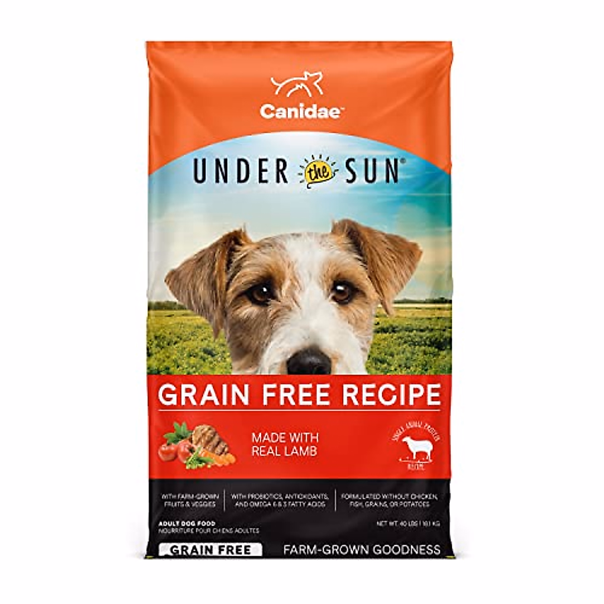 Canidae Under the Sun Premium Dry Dog Food For Puppies, Adults and Senior Dogs, Lamb Recipe, 40 Pounds, Grain Free