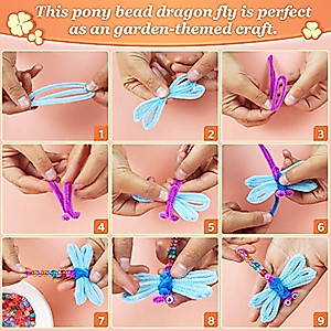 Eppingwin 1000 Pony Beads, Beads, 6x9 mm Large Beads, Hair Beads, Beads for Hair Braids, Glitter Beads, (Orange, Medium Pack)