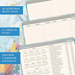 2025-2028 Pocket Planner/Calendar - 3 Year Monthly Planner 2025-2028, July 2025 - June 2028, 6.3" x 3.8", 60 Notes Pages, Inner Pocket, Pen Loop, Elastic Closure, Perfect Organizer for Purse