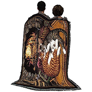 Pure Country Weavers All Burned Out Cat Blanket by Charles Wysocki - Gift for Cat Lovers - Tapestry Throw Woven from Cotton - Made in The USA (72x54)