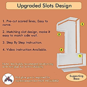 JoyBox Design 3FT Marquee Light Up Numbers Pre-Cut Frame Giant Marquee Numbers 1, Mosaic Numbers for Balloons, First 1st 21st Birthday Anniversary Decorations Party Decor