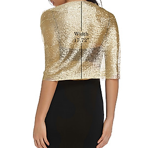 Rheane Shawl Wraps for Women Shawls and Wraps for Evening Dresses Gold Dress Evening Dresses for Women 2024 Wedding Guest Summer (Dark Gold with Gold Glitter)
