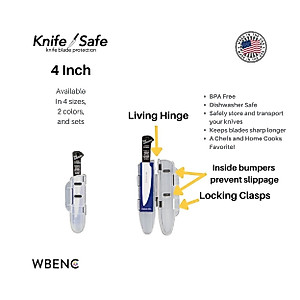 Agilux BladeGuard Knife Blade Protective Edge Guard Case for Cutlery 8in Clear