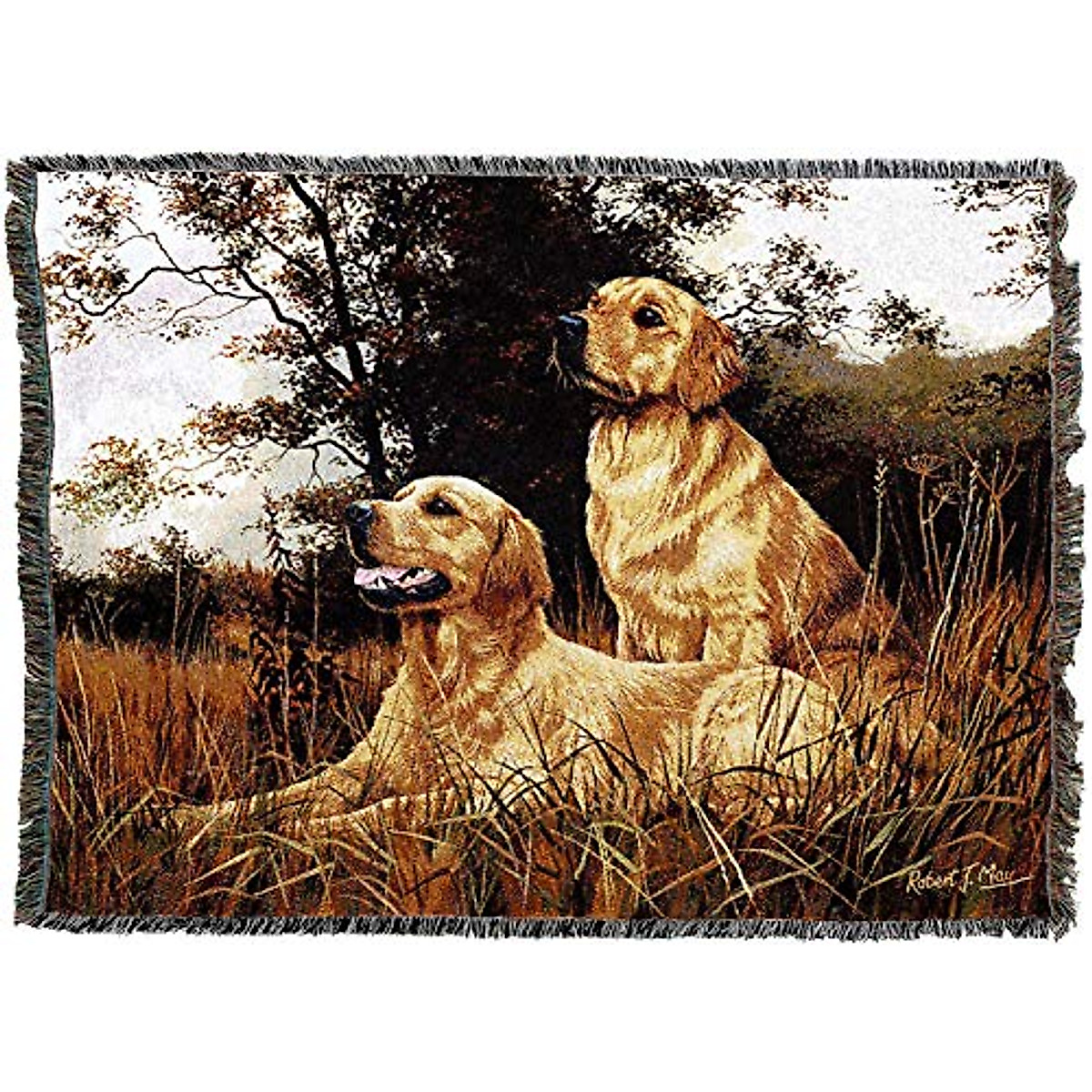 Pure Country Weavers Golden Retriever Blanket by Robert May - Gift Tapestry Throw Woven from Cotton - Made in The USA (72x54)
