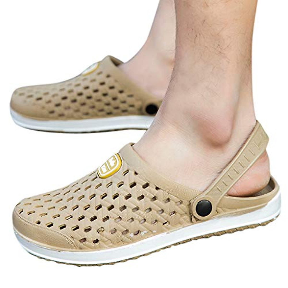 KANGMOON Mens Mesh Sandals Garden Clog Shoes Breathable Outdoor Slippers Lightweight Walking Sandals