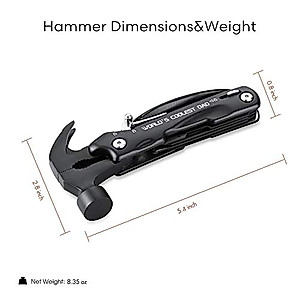 Gifts for Dad from Daughter Son Kids Wife Fathers Day,Birthday Gift Ideas for Men Him,Unique Personalized Dad Gifts,Hammer Multitool(WORLD'S COOLEST DAD)