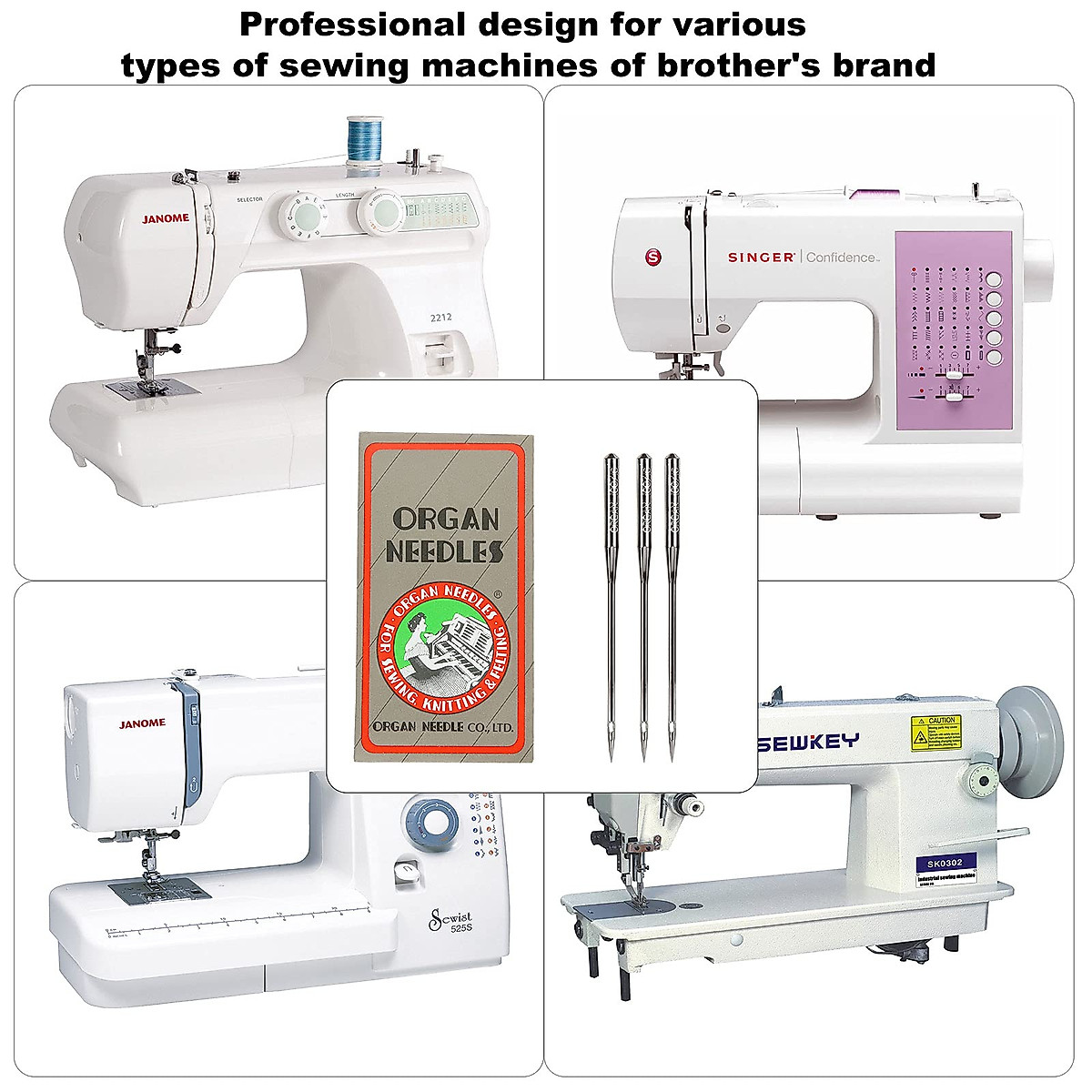 50 PCS Sewing Machine Needles for Brother, Sewing Needles Embroidery Machine Needles for Brother Sewing Machine (100/16-50 Pack)