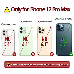 TUCCH Wallet Case Compatible with iPhone 12 Pro Max 5G 6.7", PU Leather Card Slot Kickstand [Protective TPU Interior Case], RFID Blocking Magnetic Flip Cover for iPhone 12 Pro Max 6.7", Black