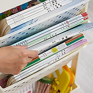 Mobile Bookshelf, Convenient Practical Multilayer Capacity Plastic Material Movable Bookshelf for Study (Green)