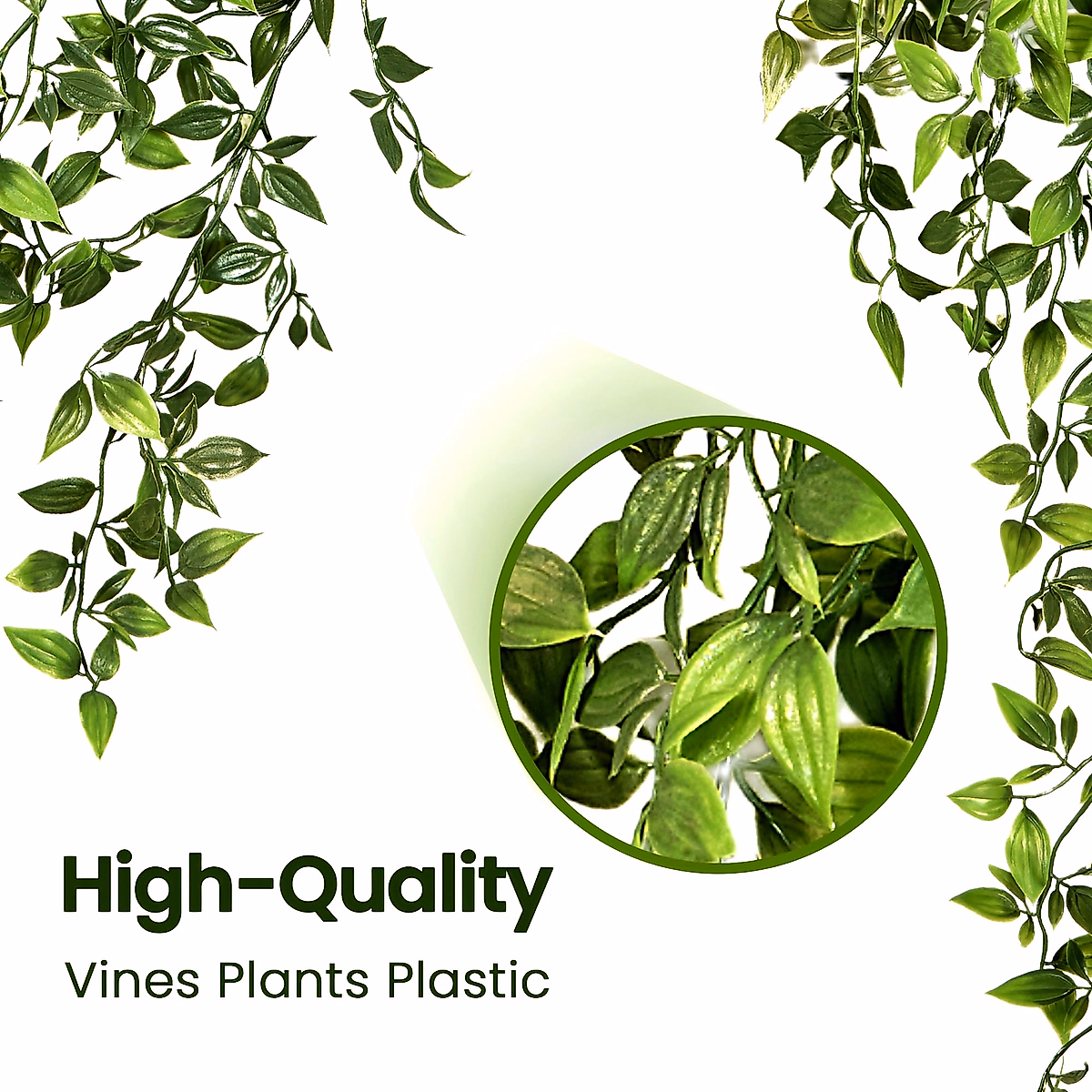 Opulence Star Artificial Hanging Plants, 2 Pack Fake Hanging Plant Fake Potted Greenery Plants Faux Eucalyptus Vine, Pothos Ivy Pea Pods for Home Wall Shelf Patio Garden Indoor Outdoor Decor