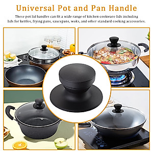 OCR Pot Lid Replacement Knobs, Glass Lid Handles Kitchen Cookware Universal Replacement Pan Lid Holding Knobs, Bakelite Handgrip with Screw (4)