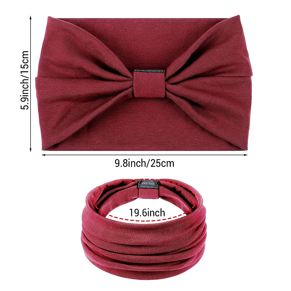 WILLBOND 6 Pcs Wide Headbands for Women African Boho Large Turbans Elastic Knotted Head Wrap Girl Big Yoga Sport Hair Band(Classic Pattern)