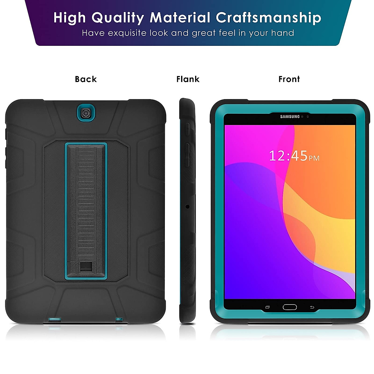 DETUOSI Shockproof Case for Samsung Galaxy Tab S2 9.7" 2015 (SM-T810/ T813/ T817T/ T817V),3-Layers Hybrid Heavy Duty Multi-Angle Kickstand Protective Cover for Samsung Galaxy Tab S2 9.7" Case for Kids