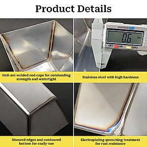 Drywall Pan Mud, 12” Stainless Steel Watertight Reinforced Mud Pan, Tapered Sides, Drywall Tool Tray Bucket