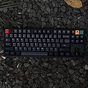 PBT Black Gray Keycaps 153 Keys Cherry Profile Custom ISO ANSI Keyboard Keycap Set for 60% 65% 70% 75% Cherry Gateron MX Switches Mechanical Keyboards