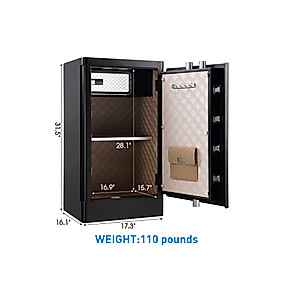 Tenamic Deluxe Biometric Fingerprint Safe Box Smart Touch Screen Fireproof Safe for Home Office Hotel 5.1 Cubic Feet