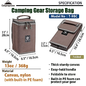 CAMPINGMOON Camping Gear Lantern Storage Case T-8,T-9 (10.2'' Height (T-9BC))