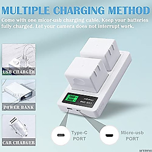 2pcs A-1B Batteries Only Fit for Arlo Pro Arlo Pro 2 Camera VMA4400 VMC4030 VMC4030P VMA4200, Digital LED Screen Charging Station for Arlo Pro2/Arlo Pro/Arlo Go/Arlo Security Light Batteries