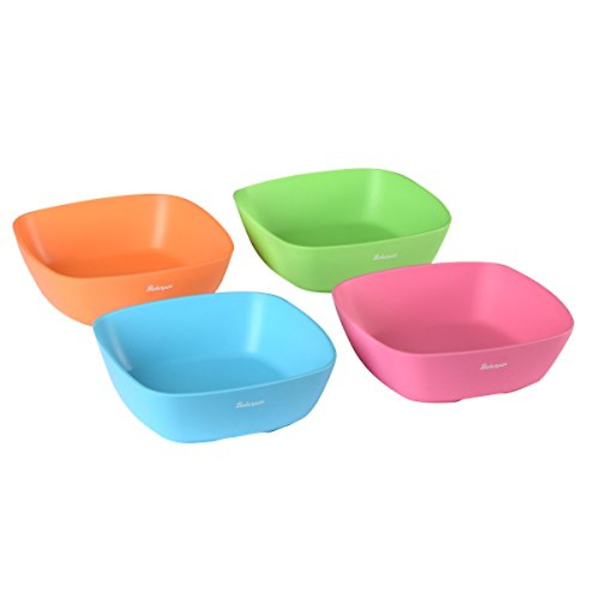 Bakerpan Silicone Toddler Square Feeding bowl, Set of 4 (Multi)