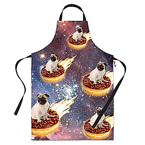 Bang Tidy Clothing Cooking Aprons for Women Pug Donut Riders Cute Aprons Baking Apron Kitchen Gift