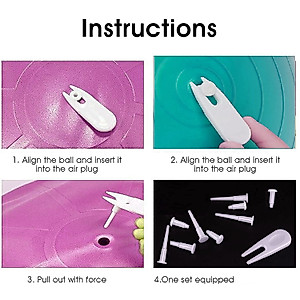 LORJE Fitness Exercise Sport Yoga Ball Inflatable Bed Pool Air Stopper Plug Pin, Exercise Ball Plug Replacement kit, 12Pieces