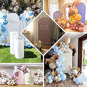 Efavormart Set of 3 | Matte Sage Green Spandex Fitted Wedding Arch Covers for Round Top Chiara Backdrop Stands - 5ft, 6ft, 7ft