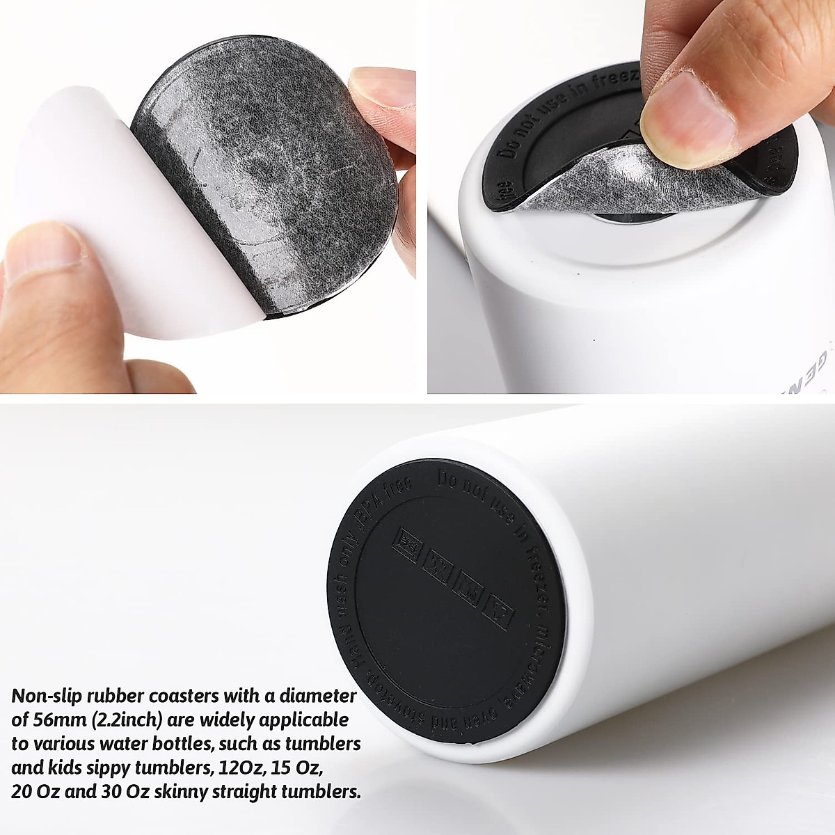 Rubber Bottoms for Sublimation Tumblers, 10PCS Protective Anti-Slip Coasters Tumbler Bumpers Silicone Bottom, Rubber Bottom for Wine Tumblers, Water Bottle, Skinny Tumblers, Jars 12oz/15oz/20oz/30oz