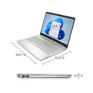 HP 2022 15.6" Touchscreen HD Laptop, 11th Generation Intel Core i5-1135G7, 8GB RAM, 512GB PCIe SSD, Intel Iris Xe Graphics Full-Size Keyboard, Natural Silver, Windows 11 S, 32GB USB Card