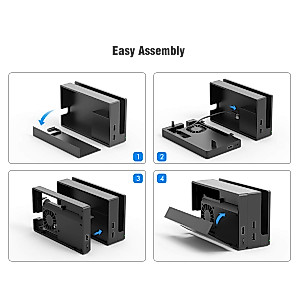 ElecGear Cooling Fan for Switch Dock HAC-007, External Turbo Cooler for Nintendo Switch Original Docking Station, Snap-on Design, USB Powered, Integrated Cable - |Not for OLED and Lite|