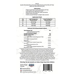 Leaves and Soul Bonsai Fertilizer Pellets |18-6-8 Slow Release Pellets for Seedlings, Mature Plants, All Tree Types | Multi-Purpose Blend & Gardening Supplies, No Fillers | 5.2 oz Resealable Packaging