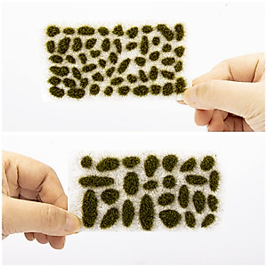 78 Pcs Static Grass Tuft Model Bushy Tufts Lowland Shrubs Tuft Terrain Model Kit for DIY Model Railway Train Landscape Fairy Garden Diorama Scenery (Set B)