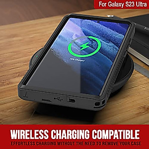 Punkcase Galaxy S23 Ultra Waterproof Case [Extreme Series] [Slim Fit] [IP68 Certified] [Shockproof] [Dirtproof] [Snowproof] Armor Cover for Galaxy S23 Ultra 5G (6.8") (2023) [Black]