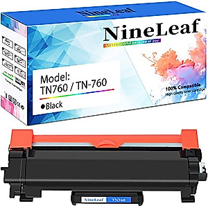 NineLeaf (3,000 Pages per Compatible Toner Cartridge Replacement for Brother TN760 TN-760 TN730 with CHIP to use in DCP-L2550DW HL-L2350DW HL-L2390DW MFC-L2710DW MFC-L2750DW Printer (1 Pack Black)