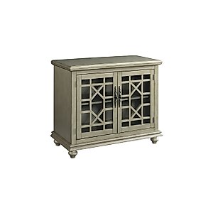 Martin Svensson Home Small Spaces 2 Door Accent Cabinet - Tv Stand, 38" W x 32" H, Antique Silver