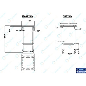 AmGood Stanless Steel Work Table with Casters | Mobile Metal Table (Stainless Steel Table + Casters, 18" Long x 24" Deep)