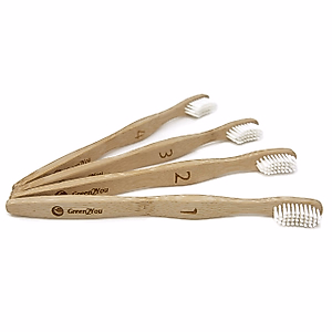 Green2You - Set of 4 Bamboo Toothbrushes
