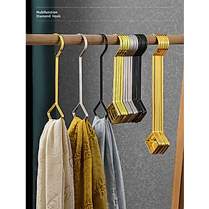 Chinflly 3 PCS Long Hanging Hooks,9.84 Inch / 250 mm Length -Shaped Door Hanger Hook,Metal Hanger Hooks Uses for Garden,Bathroom,Closet,Kitchen ect.Gold