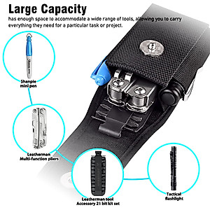 ACCKUO Multitool Sheath Compatible with Leatherman EDC Belt Organizer Tool Holster Pouch, Black