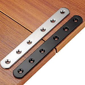 VILLCASE 4pcs Stainless Steel Connection Heavy Duty Shelving Flat Mending Plate Stainless Steel Corner Shelf Support Heavy Duty Shelf Brackets Heavy-duty Bracket Metal Corner Bracket