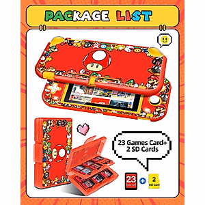 Xinocy (2in1 for Nintendo Switch Lite Case +24 Switch Game Holder Cute Cartoon Slim Protective Cases Hard Shell for Kids Boys Teens Girls Girly Design Funny Aesthetic Covers for Switch Lite 2019,Red