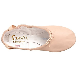 Sansha Silhouette Leather Ballet Slipper,Pink,11 M US Women's/7 M US Men's