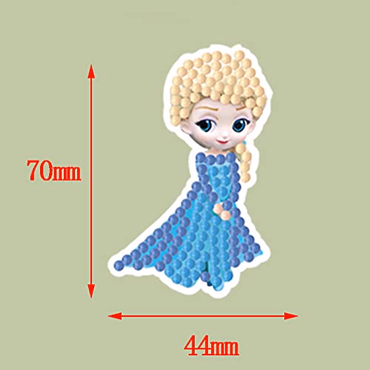 FLYSONG 5D DIY Diamond Painting Stickers Kits for Kids, 24 PCS Cute Cartoon Princess Diamond Art Stickers Beads Handmade Digital Gem Paint Making for Beginners Children