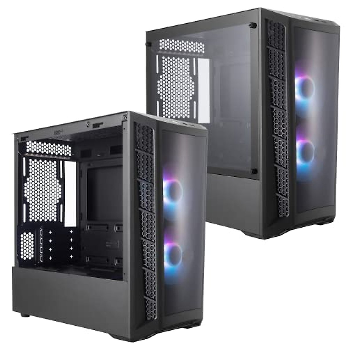 Cooler Master MasterBox MB320L ARGB Micro-ATX with Dual ARGB Fans, DarkMirror Front Panel, Mesh Front Intake Vents, Tempered Glass Side Panel & ARGB Lighting System