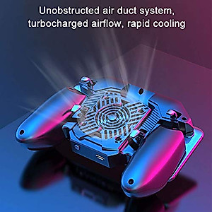 Sweden JYXDKD New PUBG Gamepad Grip With Portable Charger Cooling Fan for PUBG Mobile Controller Six Finger L1R1 Game Trigger Joystick