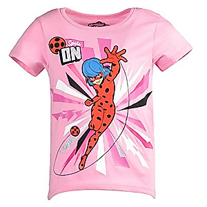 Miraculous Ladybug Cat Noir Rena Rouge Little Girls 3 Pack Graphic T-Shirts Black/Pink/Red 6-6X