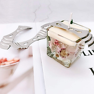 DINGPAI 20pcs Metal Candle Wick Centering Devices, Silver Stainless Steel Candle Wick Holder for Candle Making