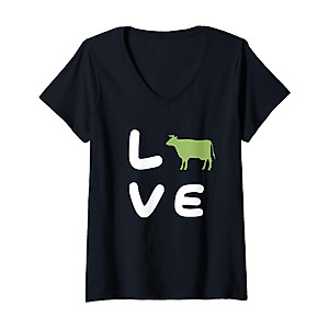 Womens Love OXS T-Shirt Funny OX V-Neck T-Shirt